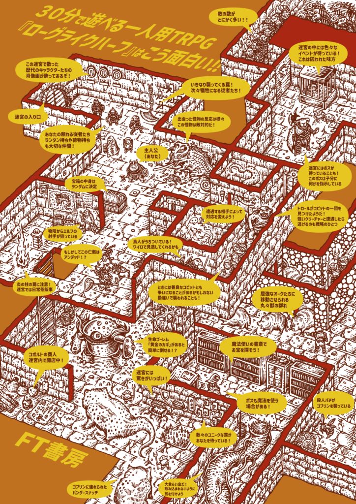 30分で遊ぶ一人用TRPG『ローグライクハーフ』 | FT書房公式HP